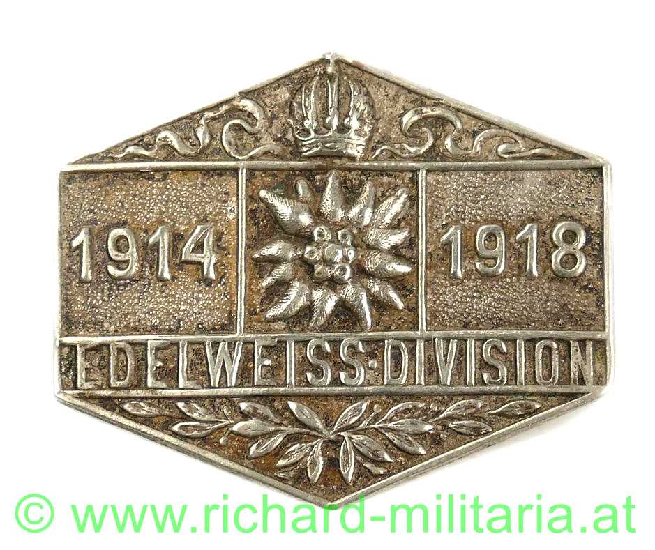 k.u.k. Kappenabzeichen Edelweiss Division 1914-1918 | M71055