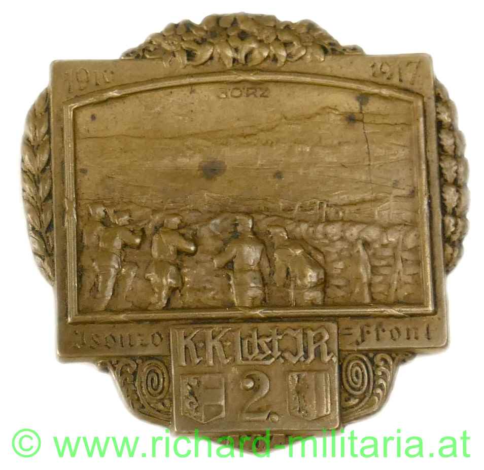 k.u.k. Kappenabzeichen Ldst.IR 2 - Isonzo Front / GÖRZ 1916-17 | M68783